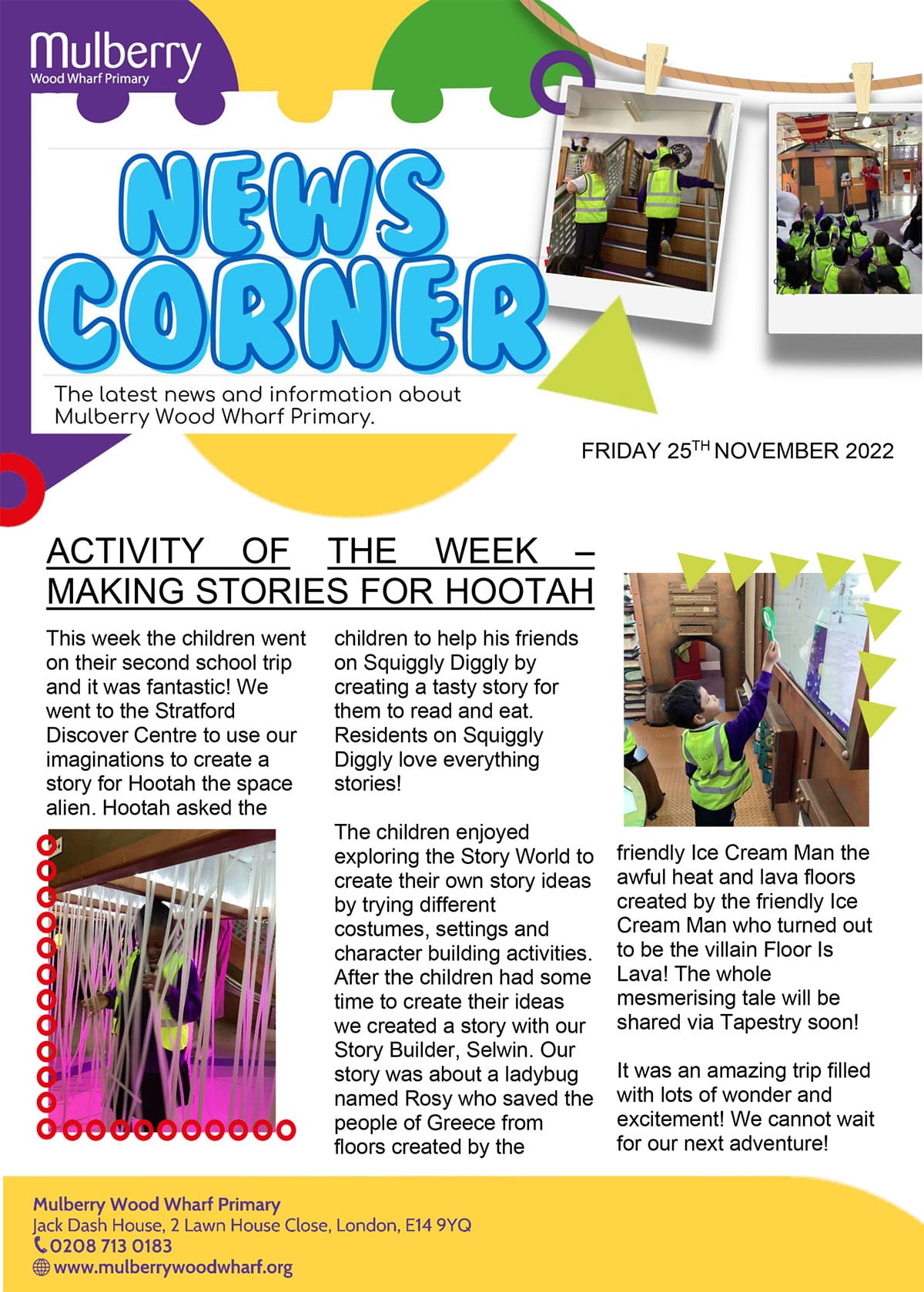 School Newsletter – Mulberry Wood Wharf
