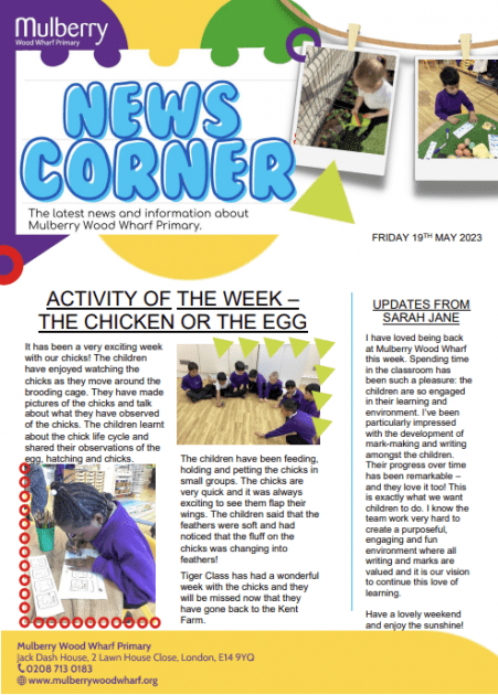School Newsletter – Mulberry Wood Wharf